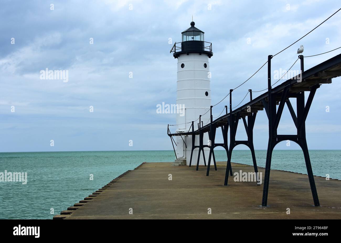 the historic manistee north pierhead lighthouse on fifth avenue beach ...