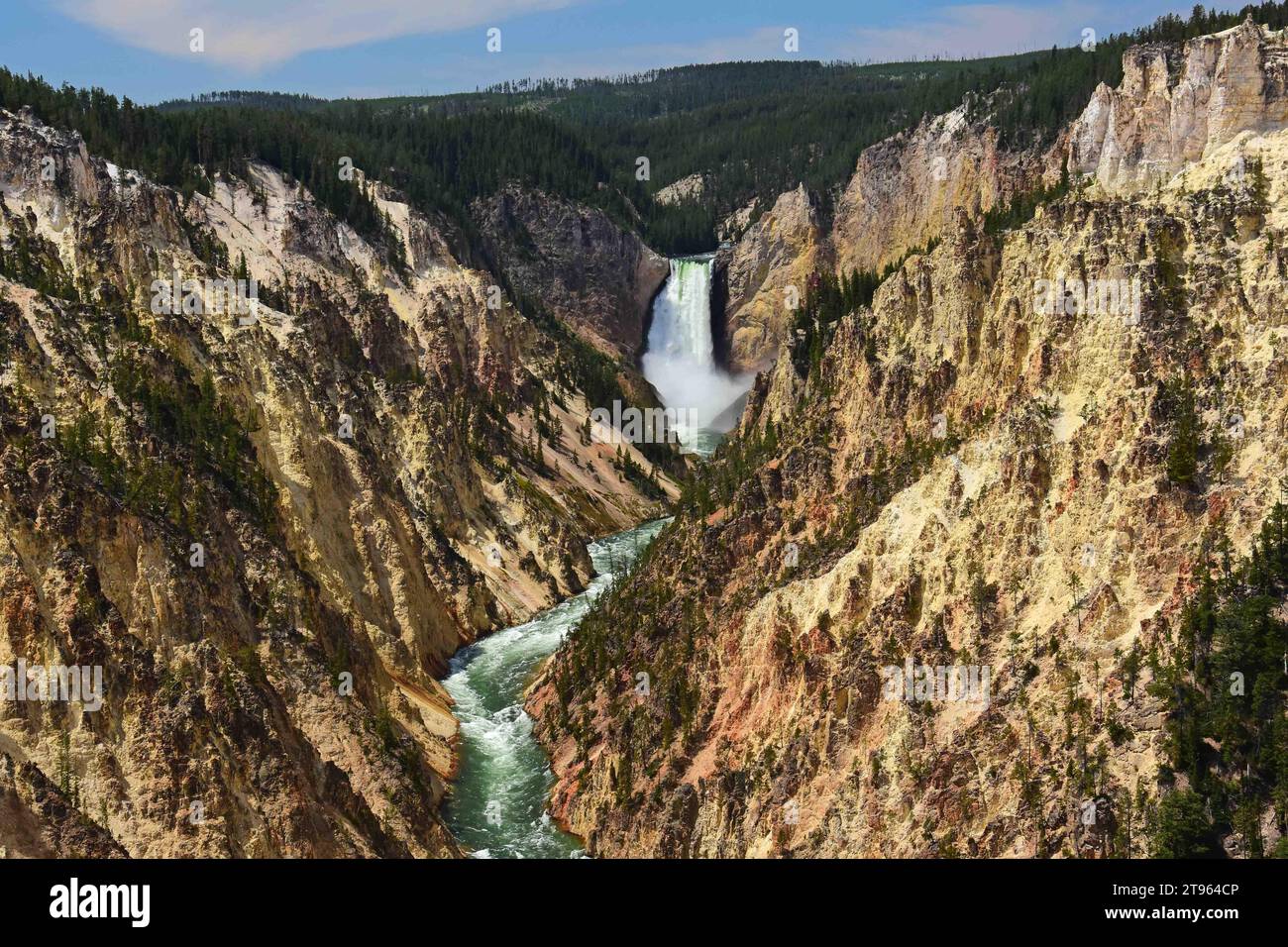 lower yellowstone falls in the grand canyon of the yellowstone, in ...