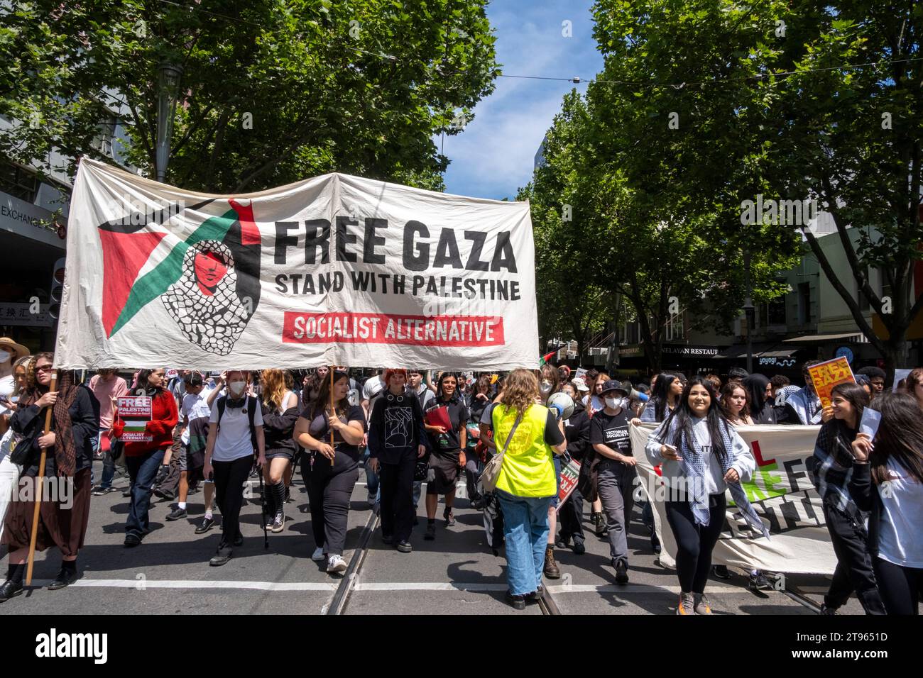 School students rally to support Palestine in Melbourne, Victoria ...