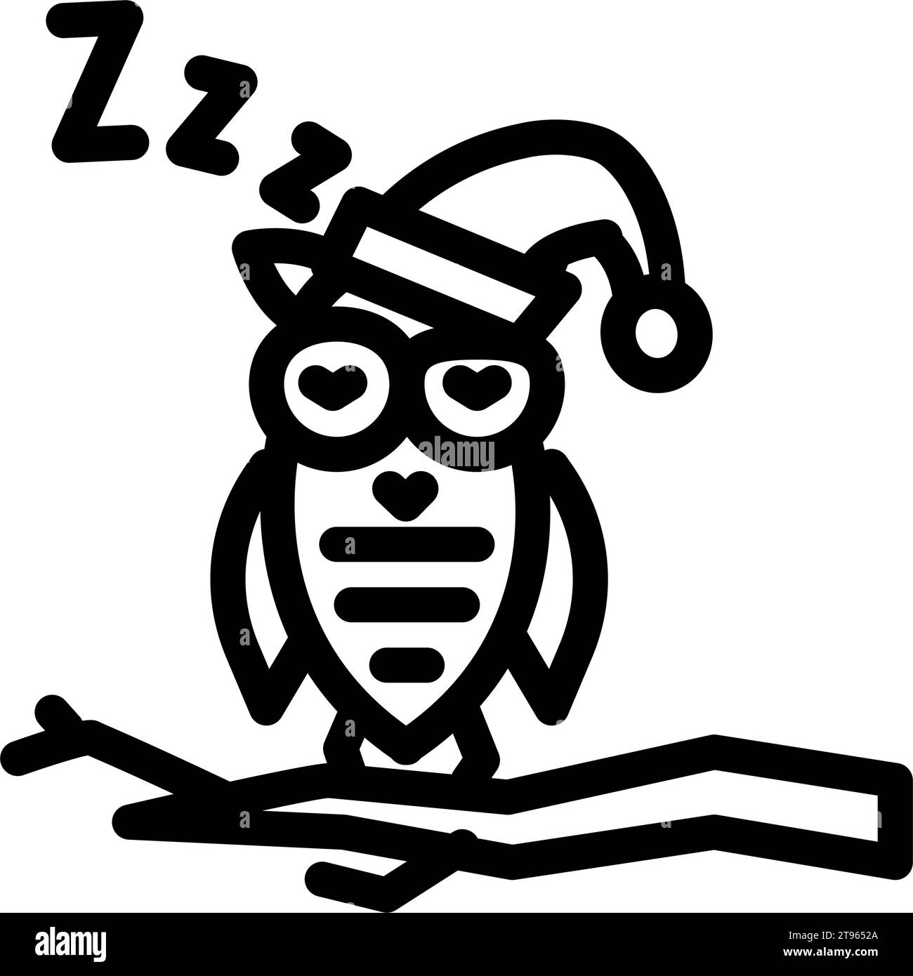 sleepy owl sleep night line icon vector illustration Stock Vector Image ...