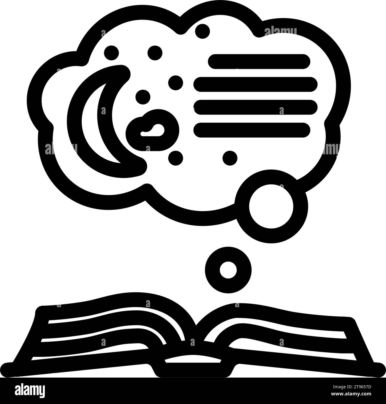 bedtime story sleep night line icon vector illustration Stock Vector ...