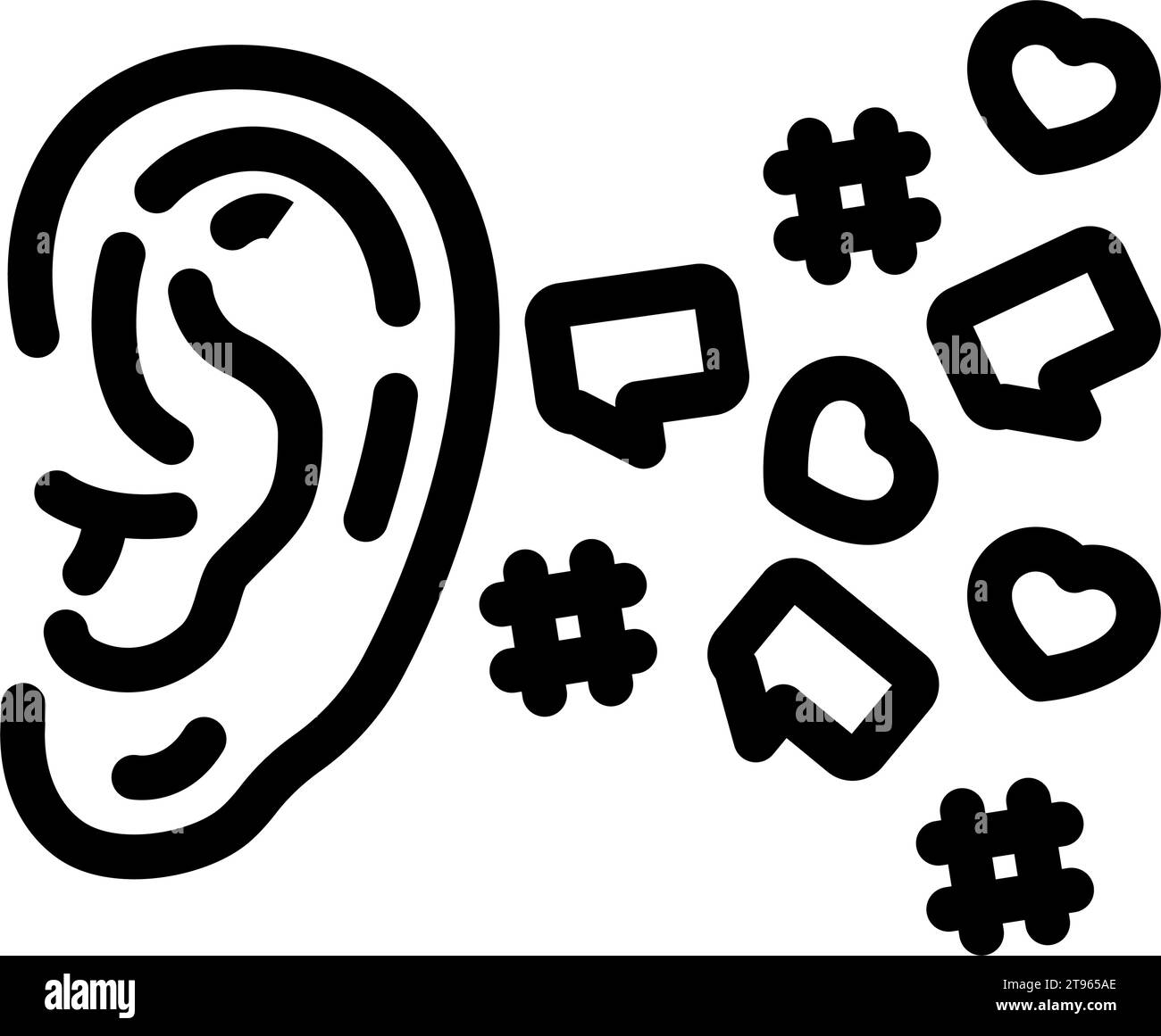 social listening media line icon vector illustration Stock Vector Image ...