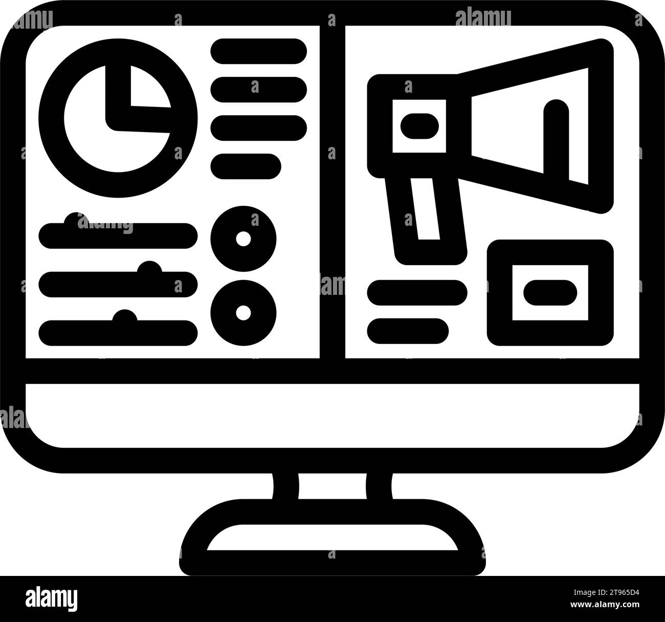 campaign management social media line icon vector illustration Stock ...