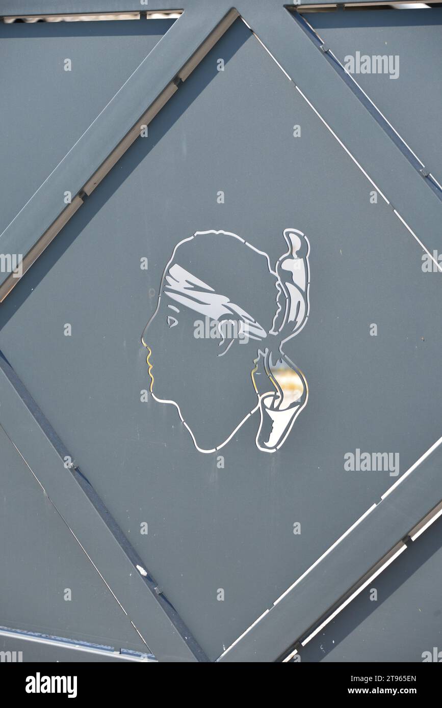 Emblem of Corsica Moor's head cut out in a portal Var Provence Stock ...