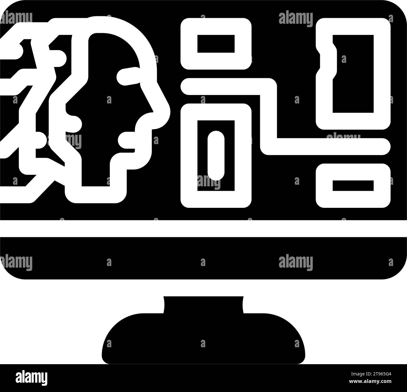 ai routing autonomous delivery glyph icon vector illustration Stock ...