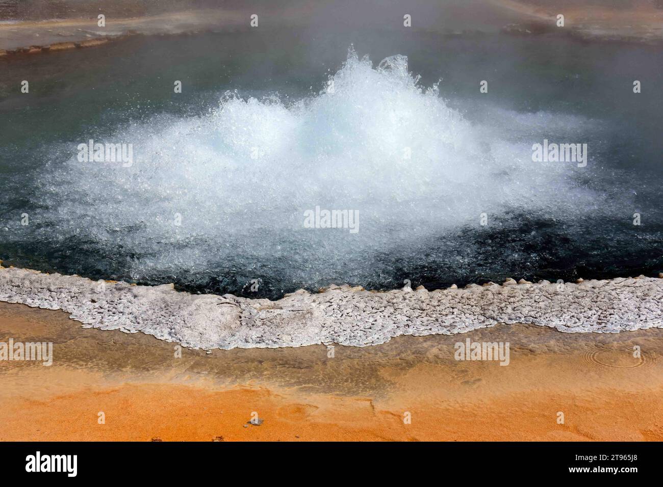 crested pool hot spring in the old faithful geyser basin of yellowstone ...