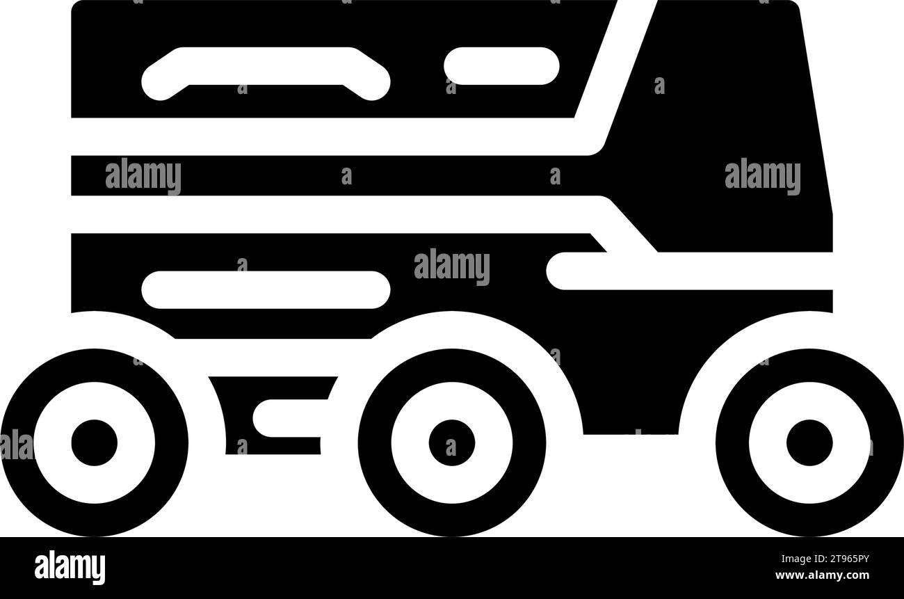 robot courier autonomous delivery glyph icon vector illustration Stock ...