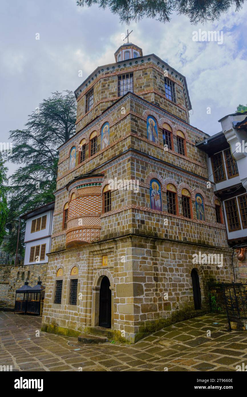 Troyan, Bulgaria - September 16, 2023: View of the church tower of the ...