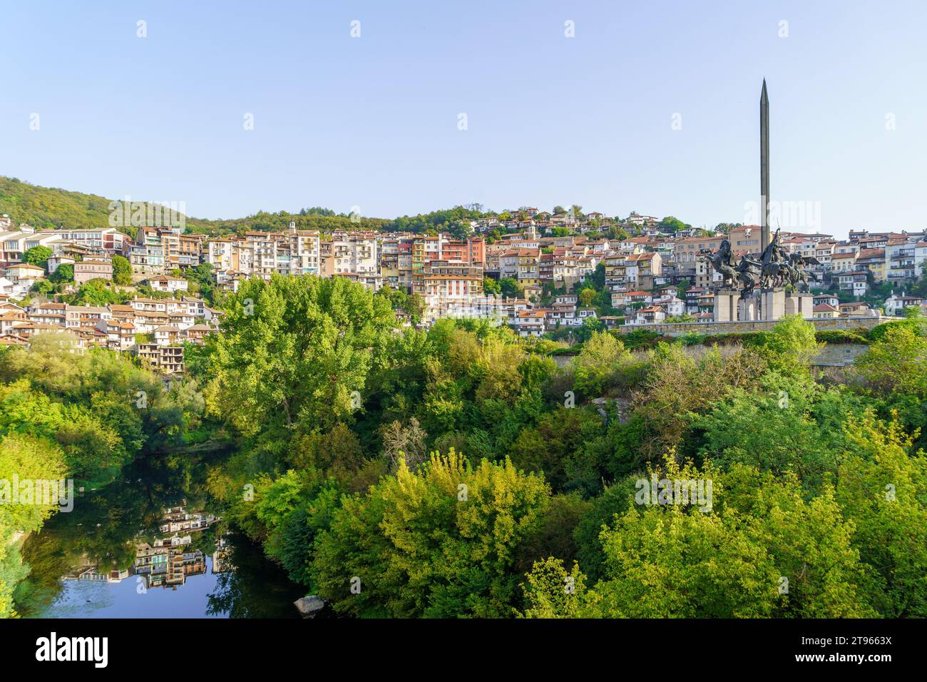 Veliko Tarnovo, Bulgaria - September 24, 2023: View of the Yantra River ...