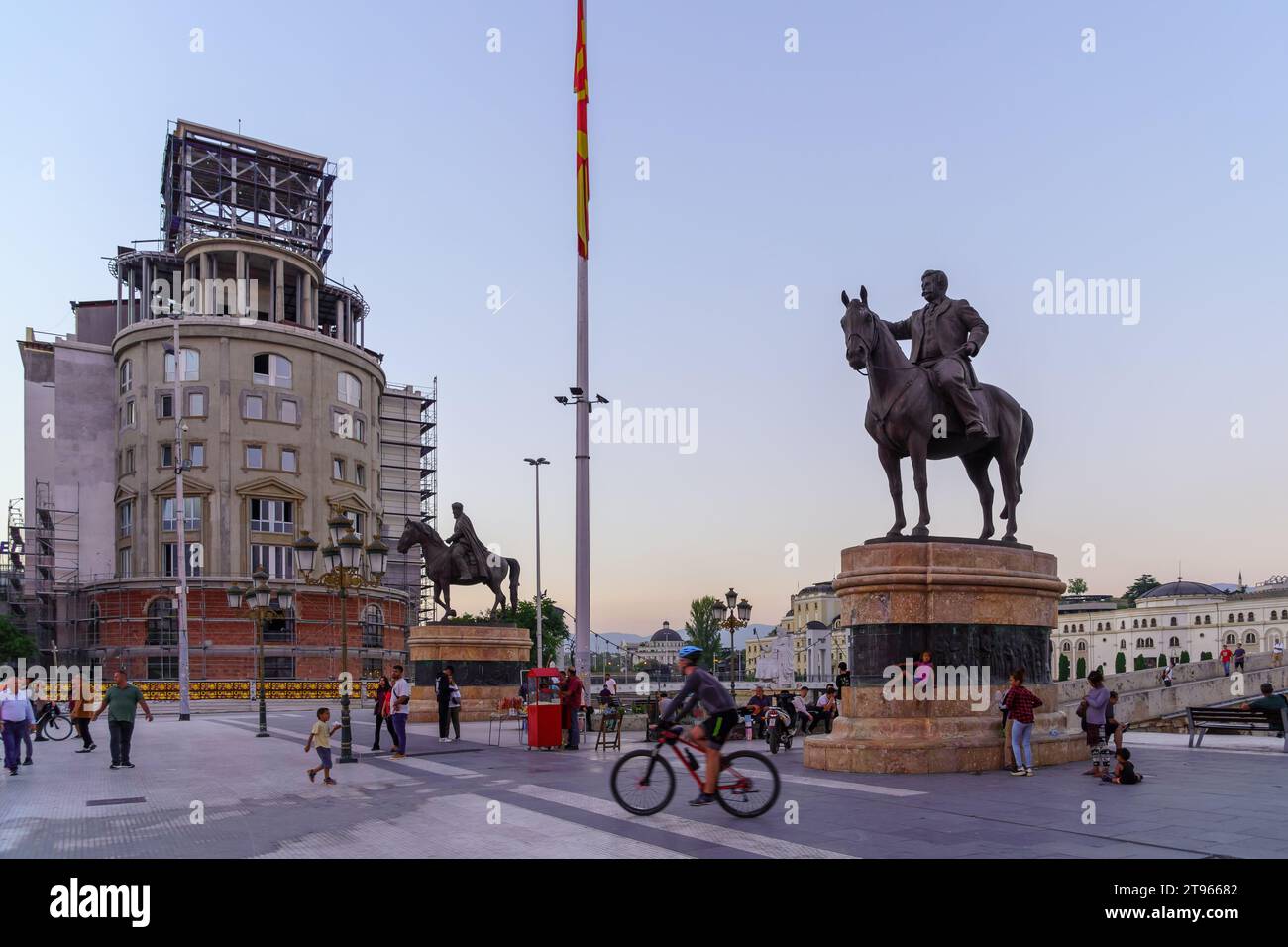 Skopje, North Macedonia - October 04, 2023: Sunset scene of the ...