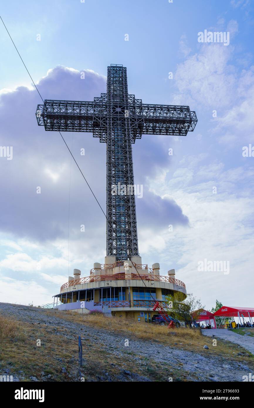 Skopje, North Macedonia - October 06, 2023: View of the Millennium ...