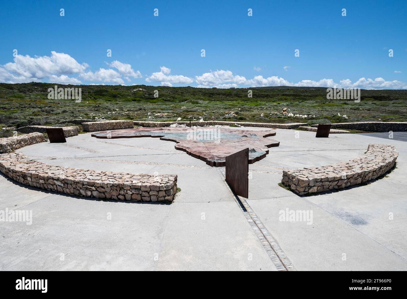 Map of Africa at Cape Agulhas, Cape of Needles, southernmost point of ...