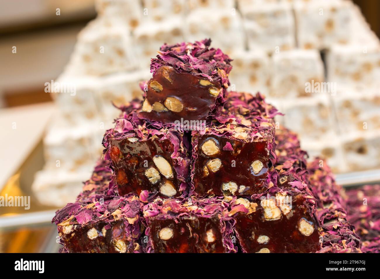 Load of traditional turkish delight lokum candy Stock Photo - Alamy