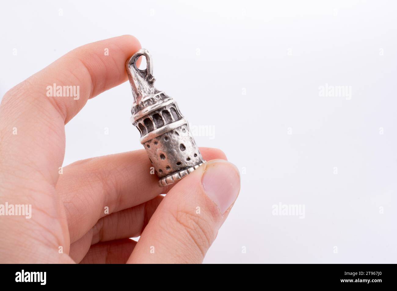 Hand holding Galata Tower model Stock Photo - Alamy