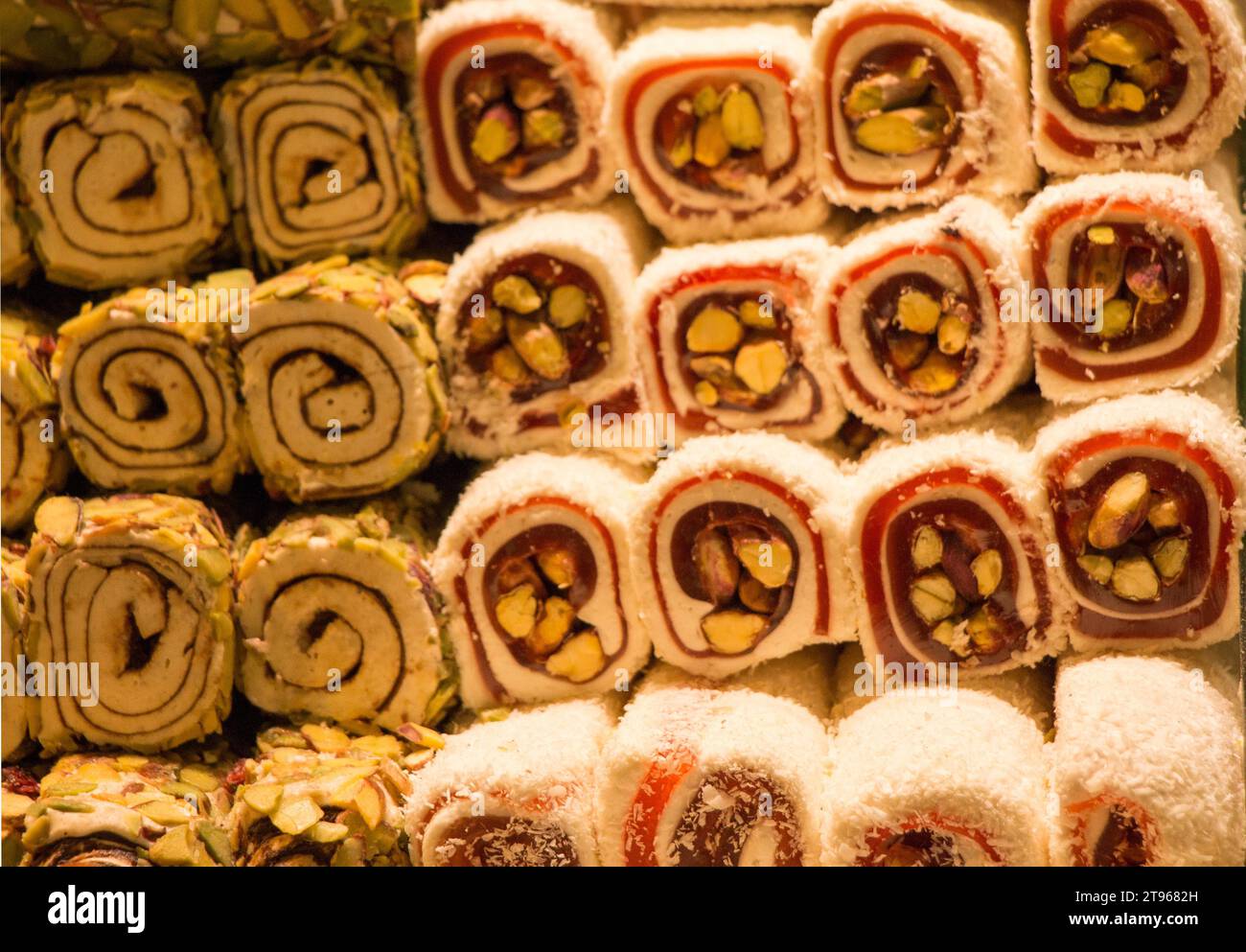 Traditional Ottoman style Turkish delight sweets Stock Photo - Alamy