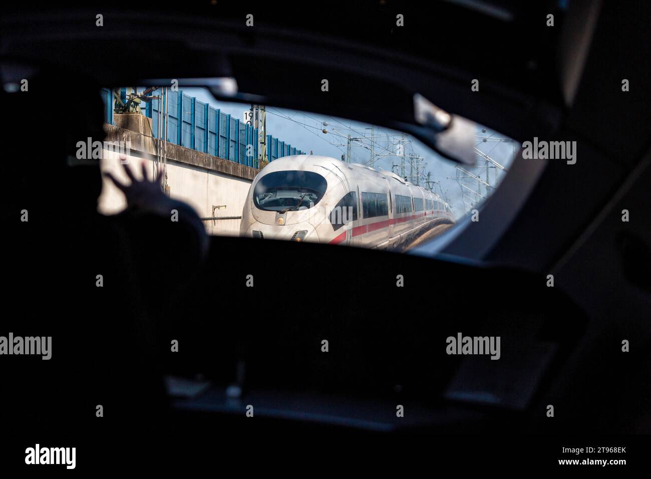 ICE, view through the driver's cab of an Stock Photo - Alamy