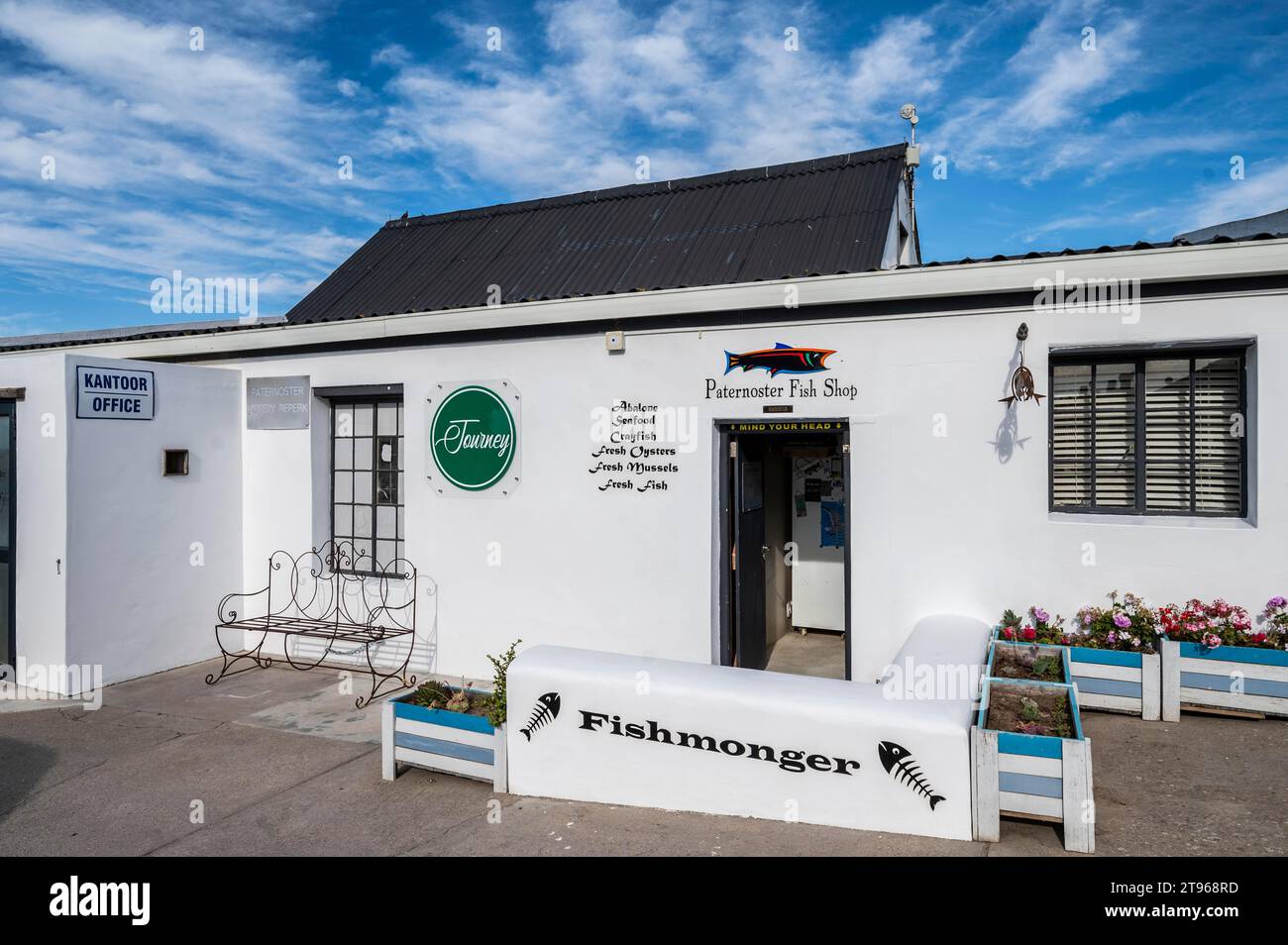 Fish shop at the harbour, paternoster on the Atlantic, Western Cape ...