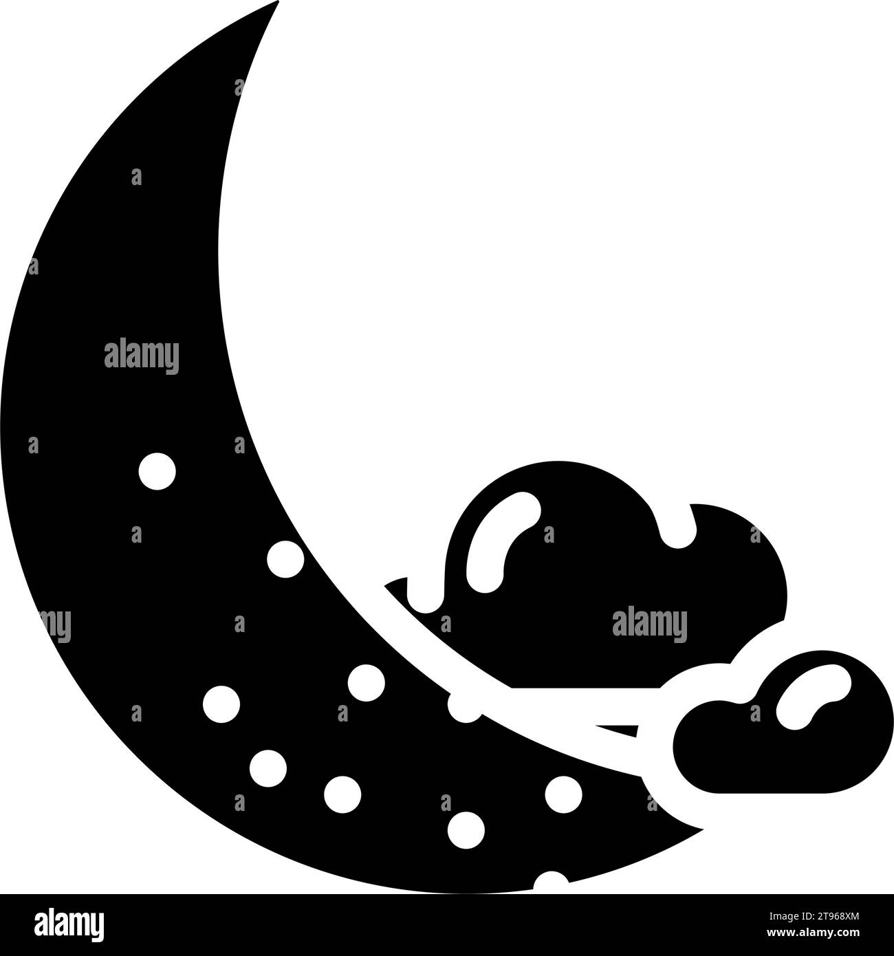 crescent moon sleep night glyph icon vector illustration Stock Vector ...