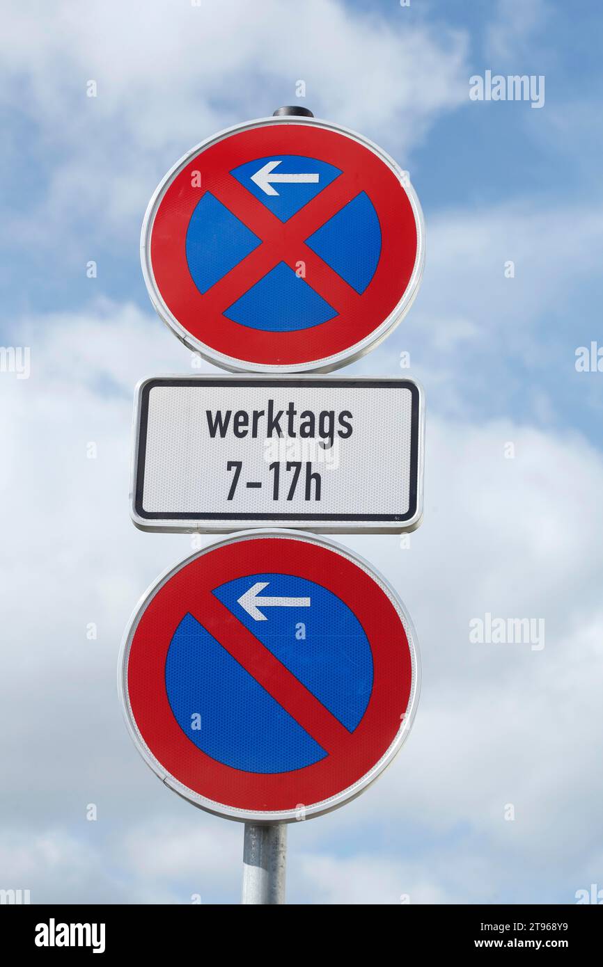 Traffic signs, absolute stopping ban and restricted stopping ban ...