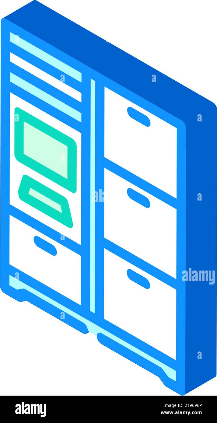 smart lockers autonomous delivery isometric icon vector illustration ...