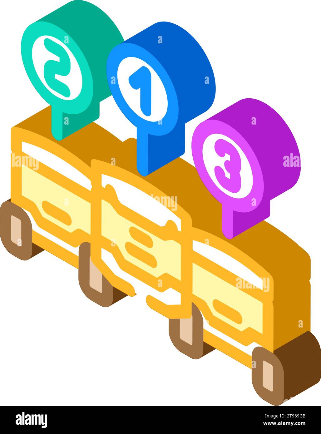 robot fleet autonomous delivery isometric icon vector illustration ...