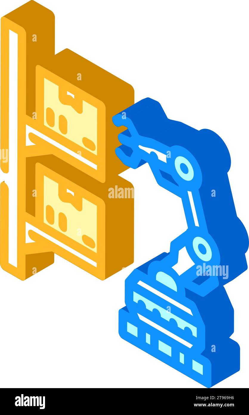 automated warehouse autonomous delivery isometric icon vector ...