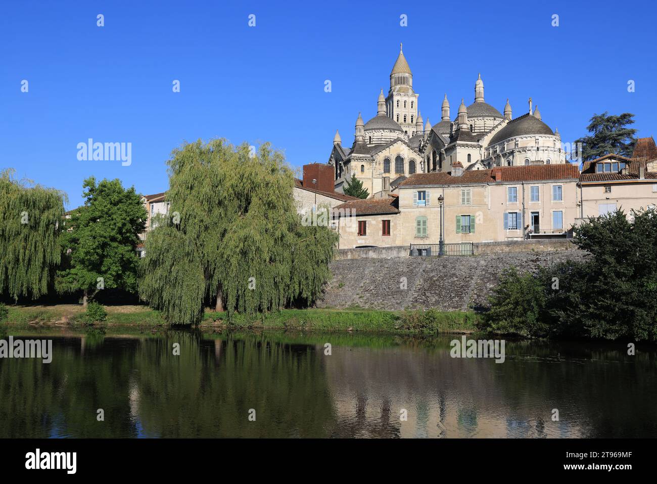 The Saint-Front Cathedral of Périgueux near the Isle River. Catholic ...