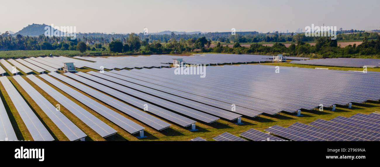 Sun power solar panel field, Solar panels system power generators from ...