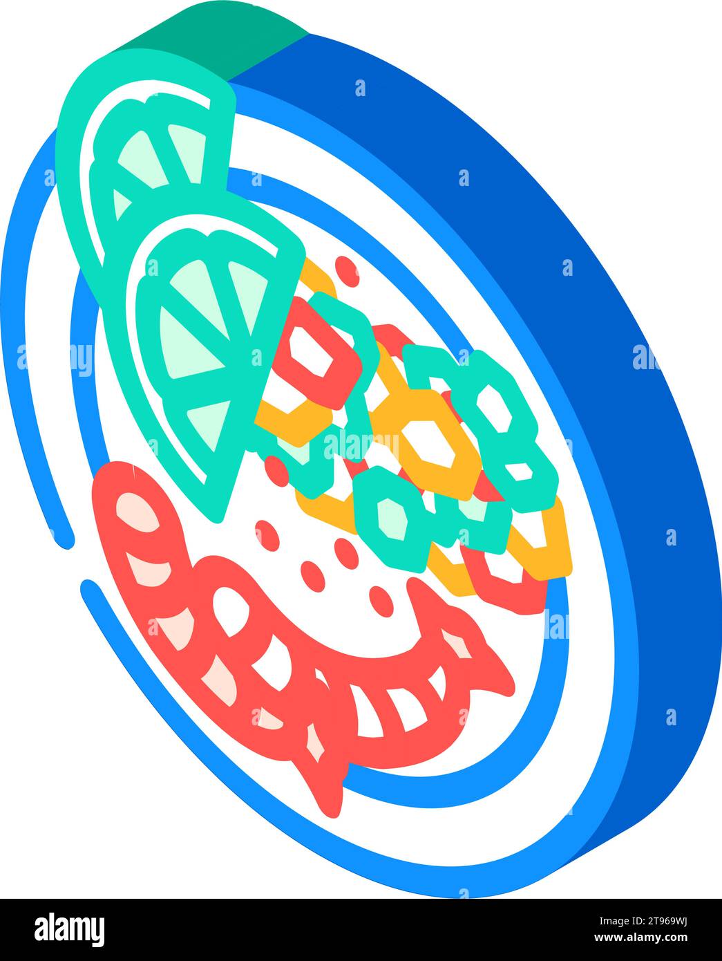 ceviche mexican cuisine isometric icon vector illustration Stock Vector ...