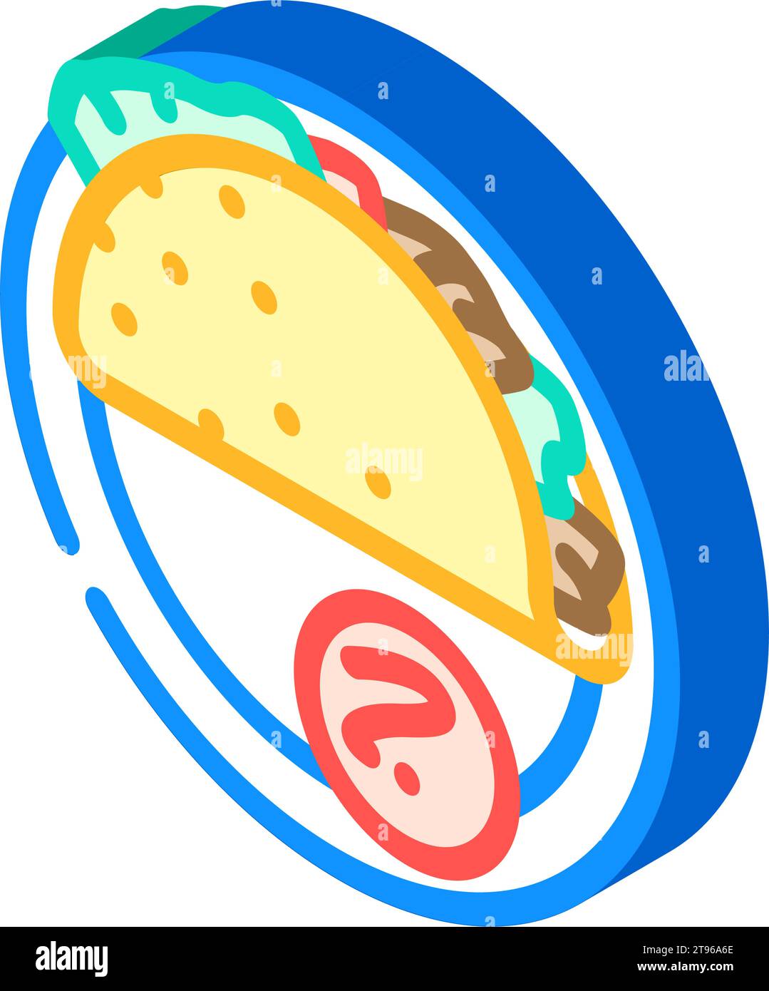 tacos mexican cuisine isometric icon vector illustration Stock Vector ...