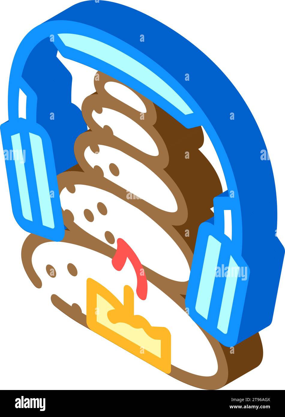 relaxing music sleep night isometric icon vector illustration Stock ...