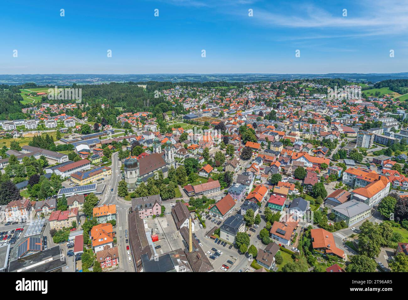 View of the climatic health resort of Lindenberg on the German Alpine ...