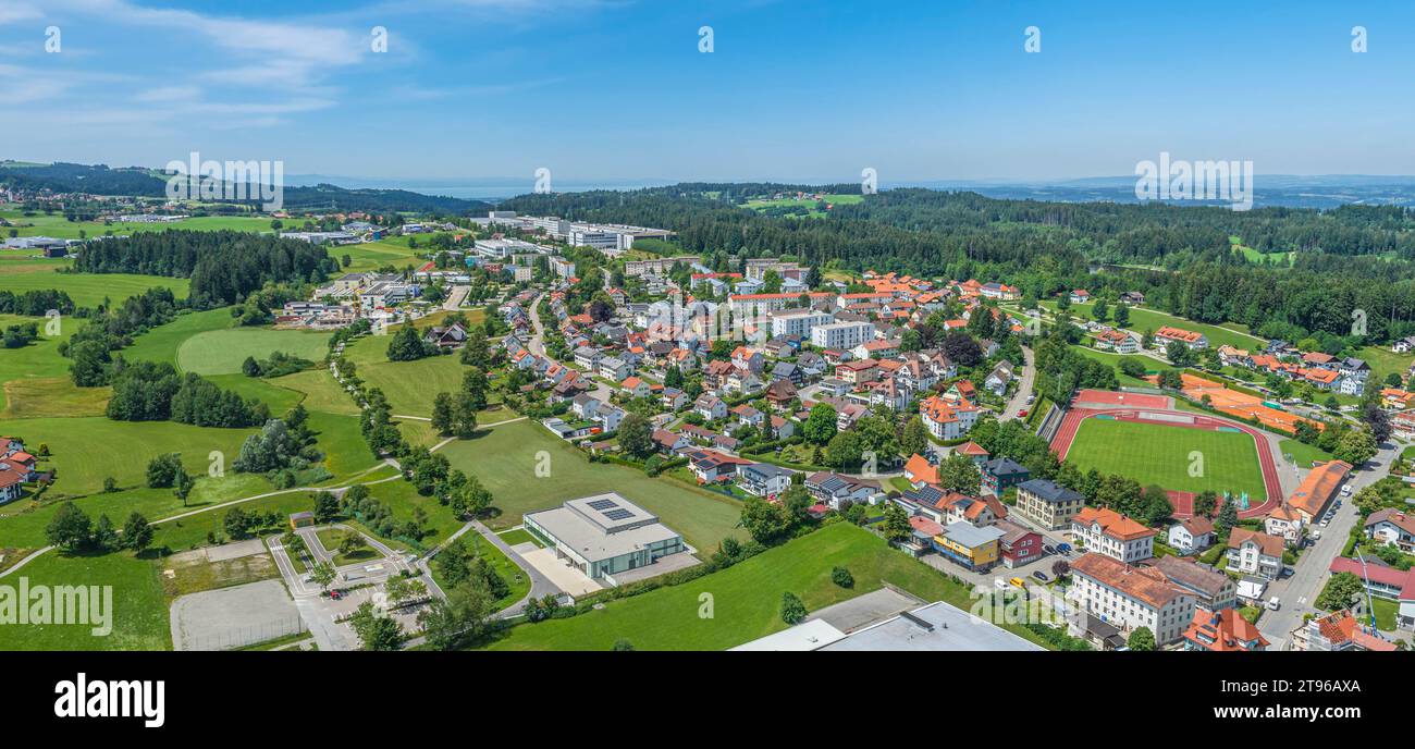 View of the climatic health resort of Lindenberg on the German Alpine ...