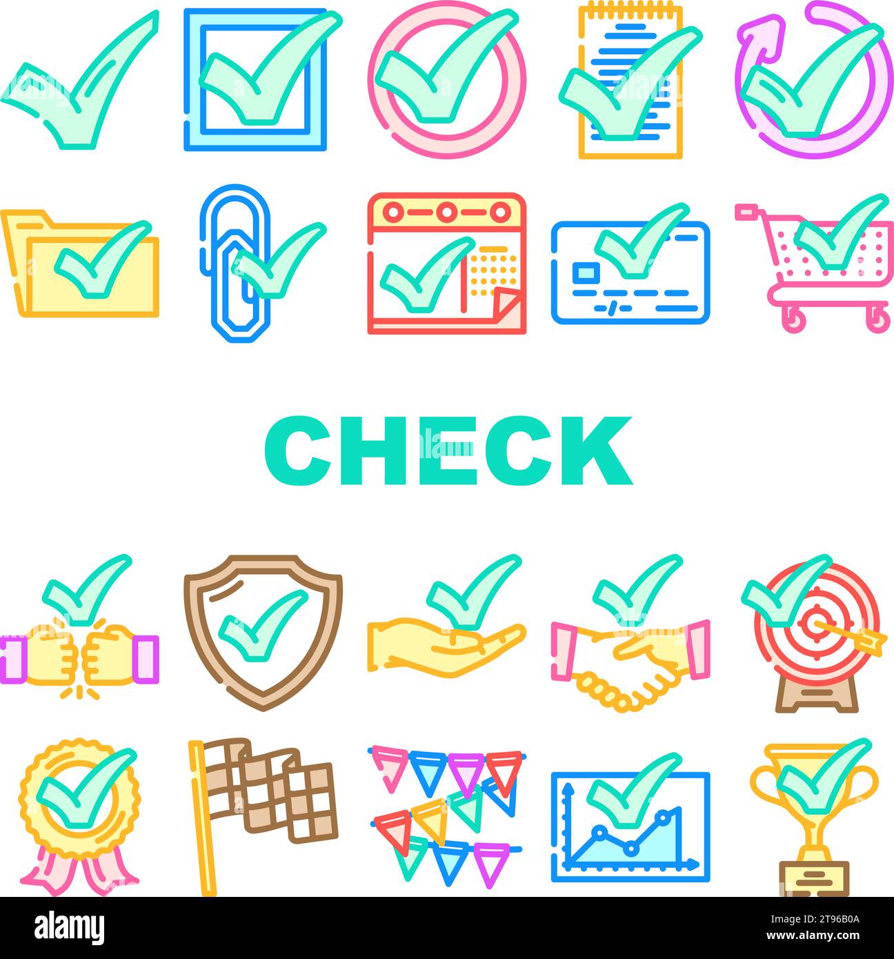 check mark yes correct icons set vector Stock Vector Image & Art - Alamy