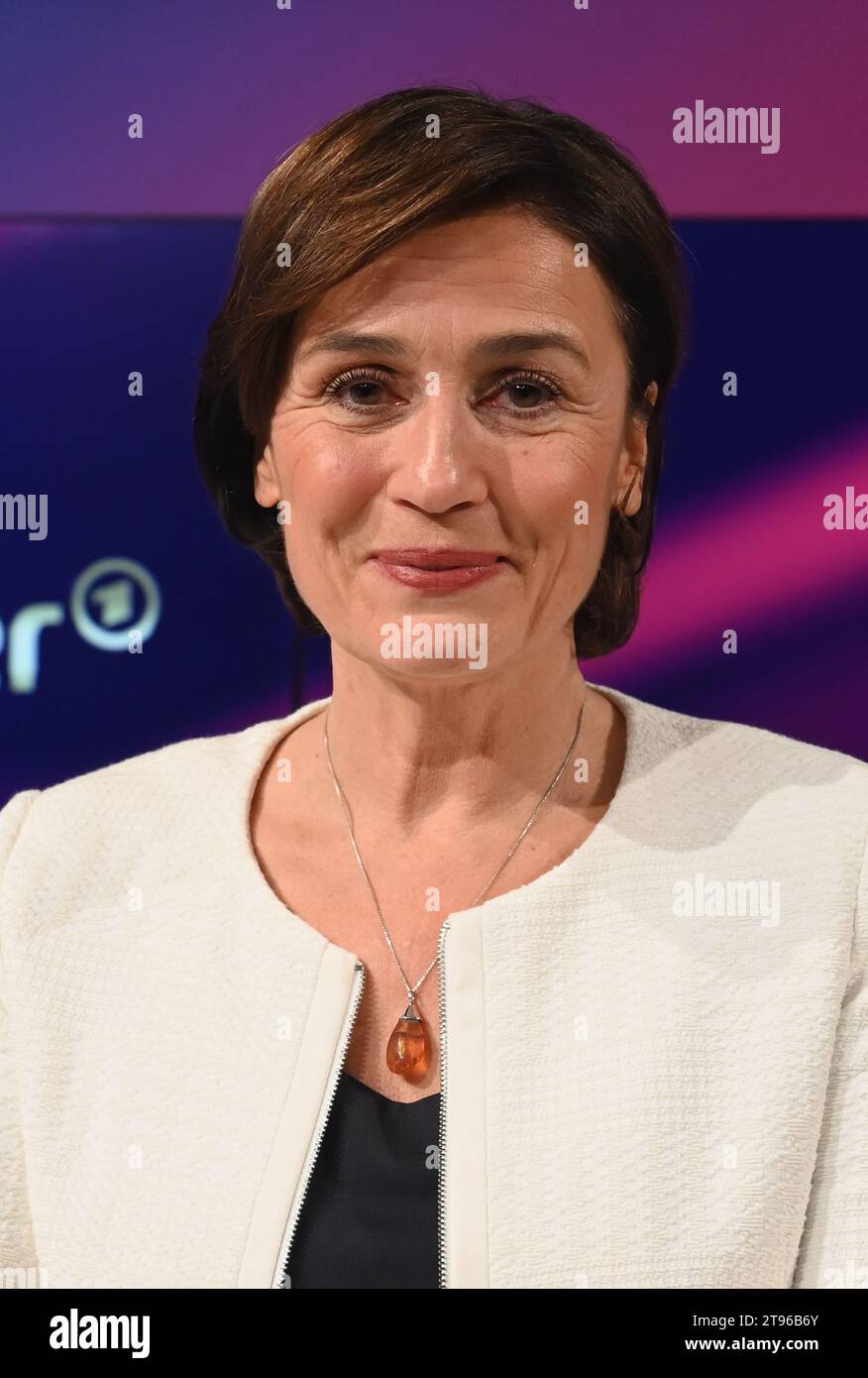 Cologne, Germany. 22nd Nov, 2023. Presenter Sandra Maischberger poses ...