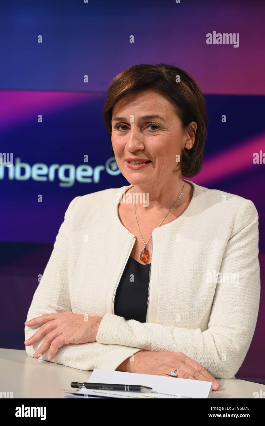 Cologne, Germany. 22nd Nov, 2023. Presenter Sandra Maischberger poses ...