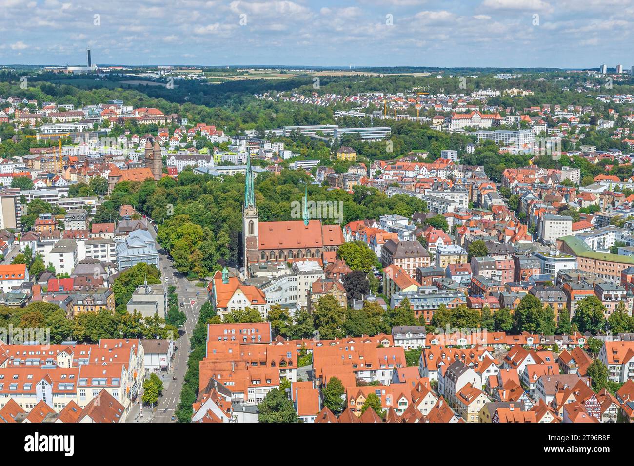 Ulm and Neu-Ulm, the twin city on the Danube in an aerial view Stock ...