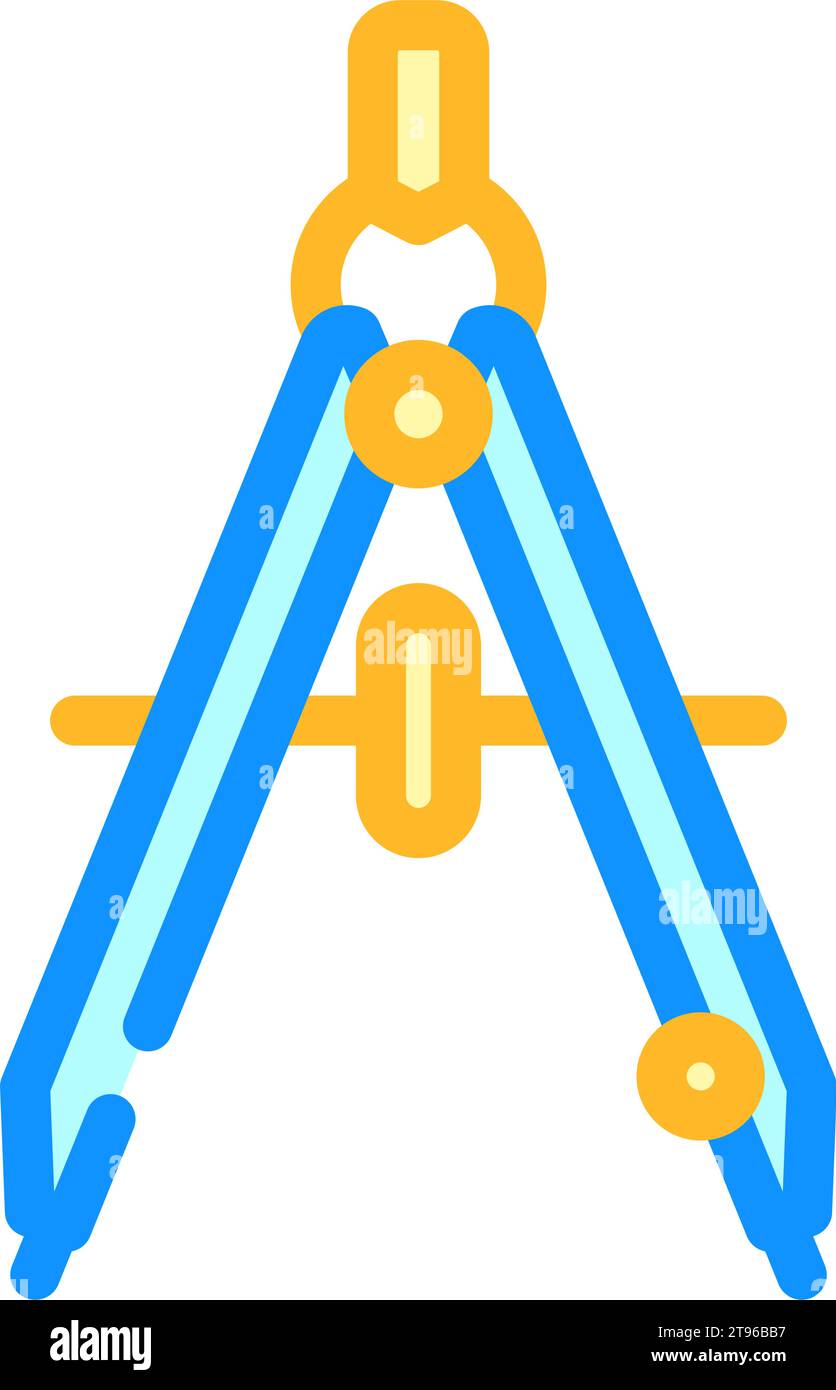 drafting compass architectural drafter color icon vector illustration ...