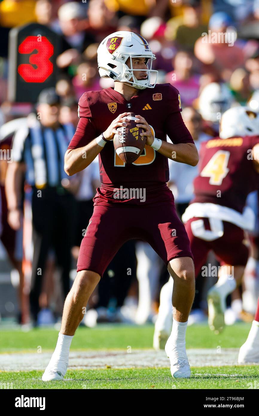Arizona State Sun Devils quarterback Trenton Bourguet (16) drops back ...