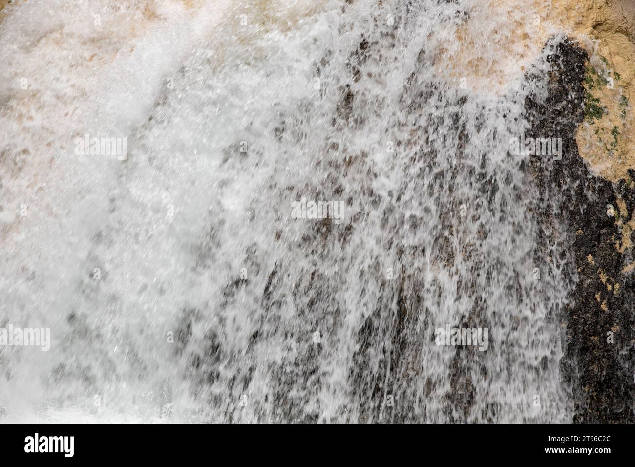 Blue lake in Giresun. The river flows blue due to soda water. Kuzalan ...
