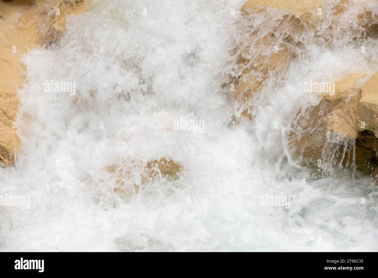 Blue lake in Giresun. The river flows blue due to soda water. Kuzalan ...