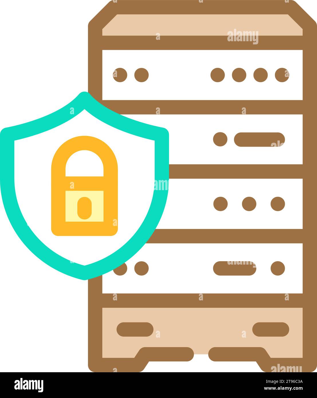 data access control database color icon vector illustration Stock ...