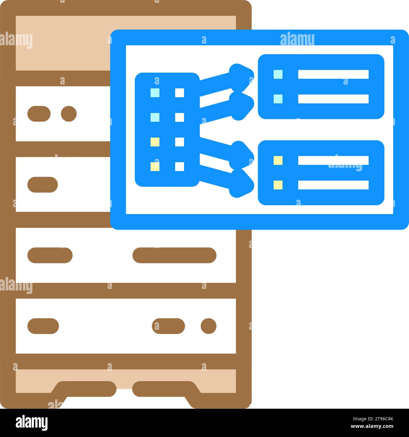 indexing data database color icon vector illustration Stock Vector ...