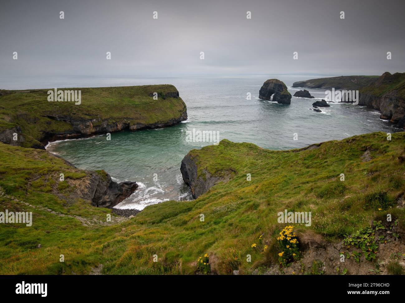 Nuns beach and virgin rock, Ballybunion, Ireland. Atlantic ocean Cloudy ...