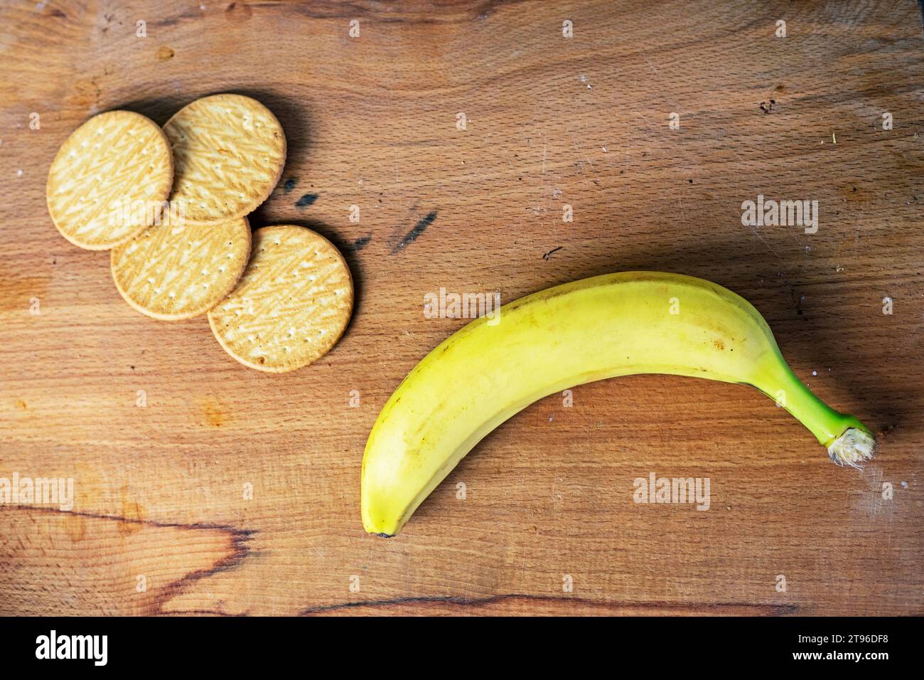 banana next to banana cookies. make banana cookies. Taking care of ...