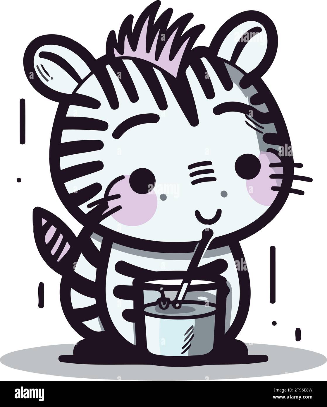Zebra drinking Stock Vector Images - Alamy