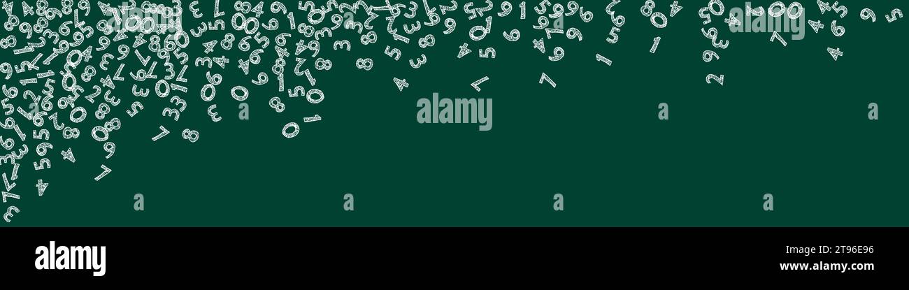 Falling handdrawn chalk numbers. Math study concept with flying digits ...