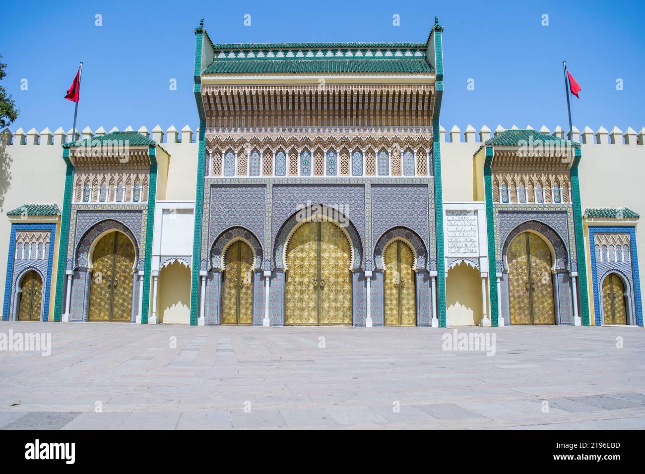 The front gates or main gates of the Royal Palace of Fez, Morocco ...