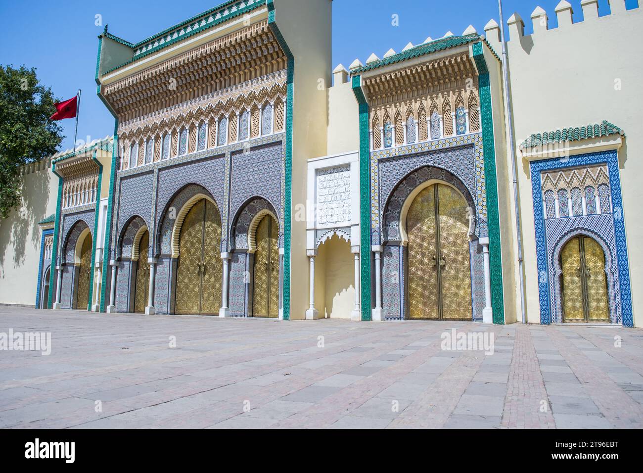 The front gates or main gates of the Royal Palace of Fez, Morocco ...