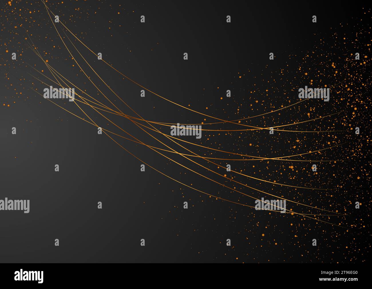 Golden minimal lines and shiny dust particles abstract background ...